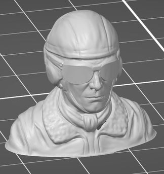 3D-printed pilot bust (custom scaled sizes available) – RABIDMODELS.COM